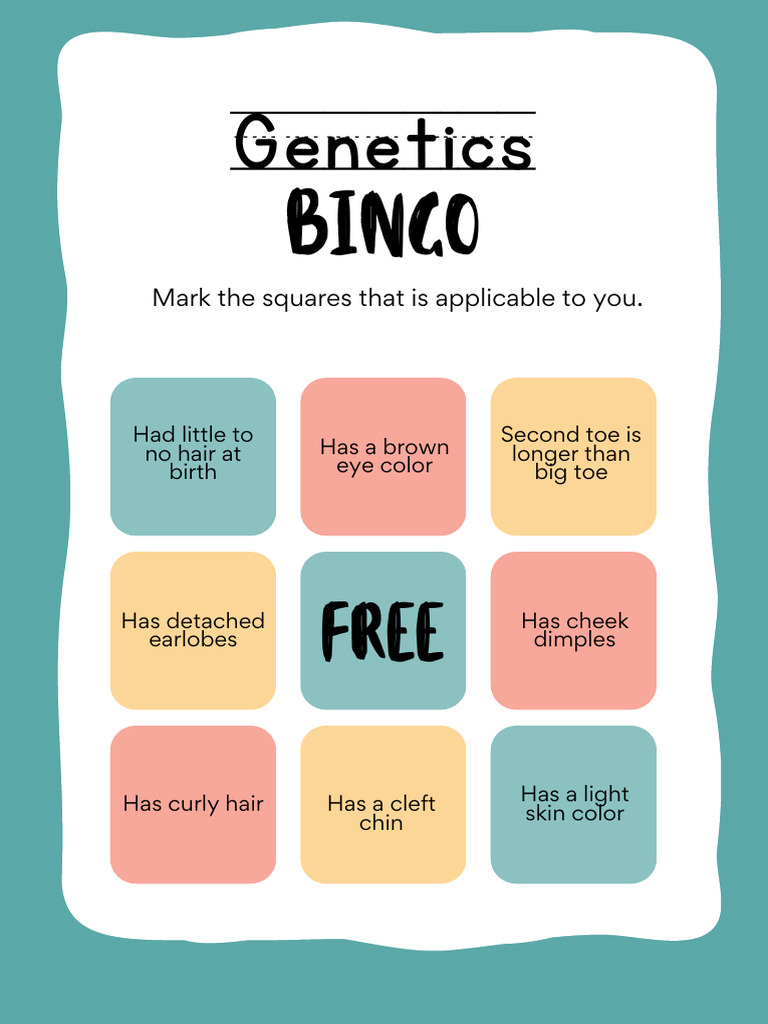Genetics Bingo Card | PDF
