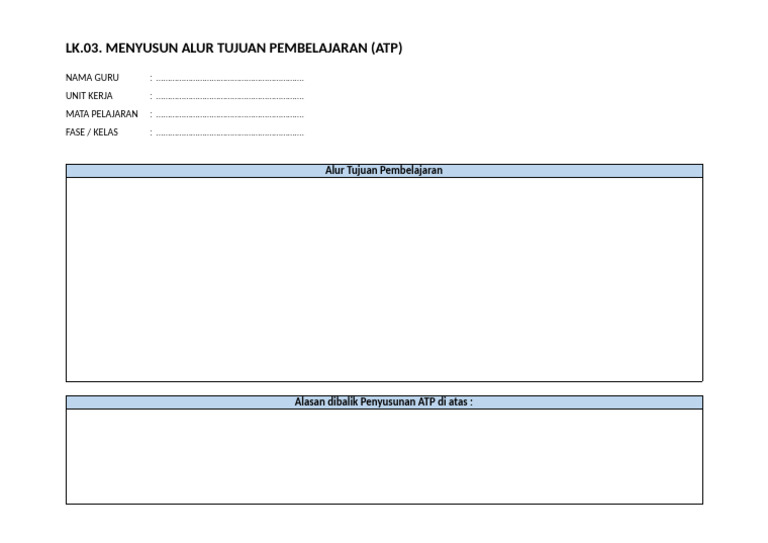 LK03 Menyusun ATP | PDF