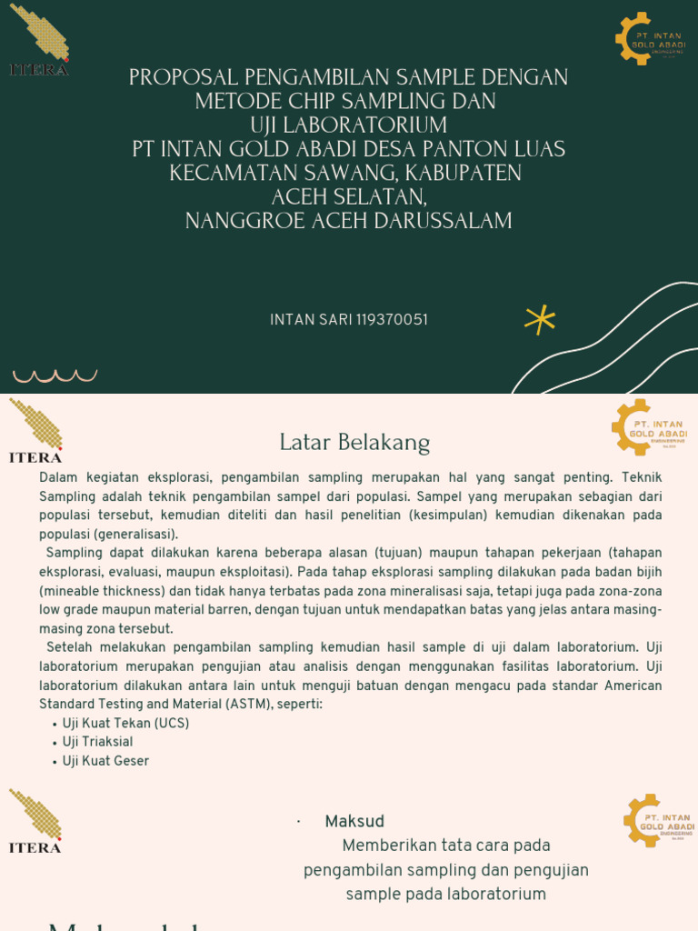 Pengambilan Sample Dengan Metode Chip Sampling Dan Uji Laboratorium ...