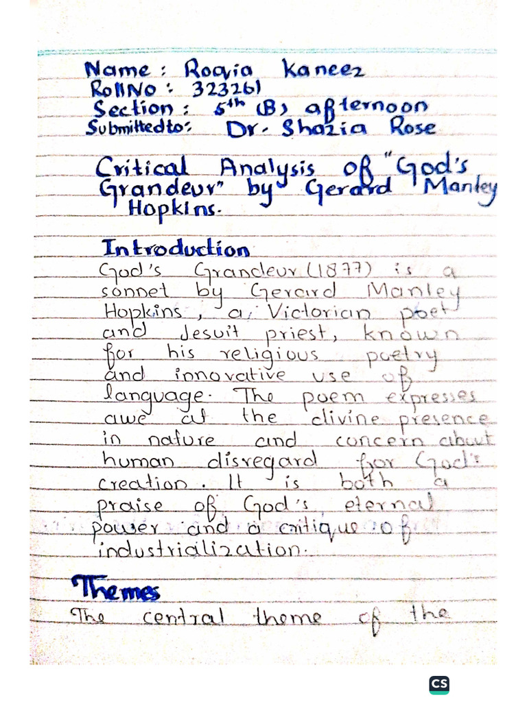 Roqia Kaneez R and V Poetry Assignment | PDF