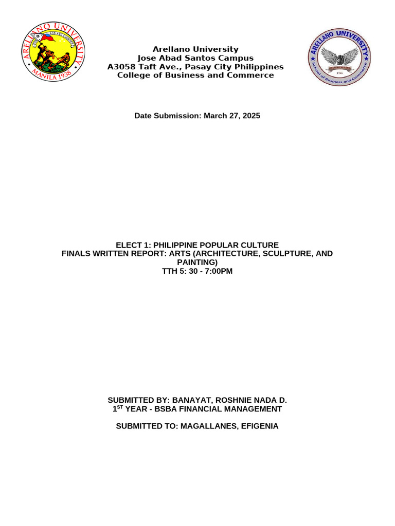 Elect 1 Banayat Written Report | PDF | Paint | Paintings