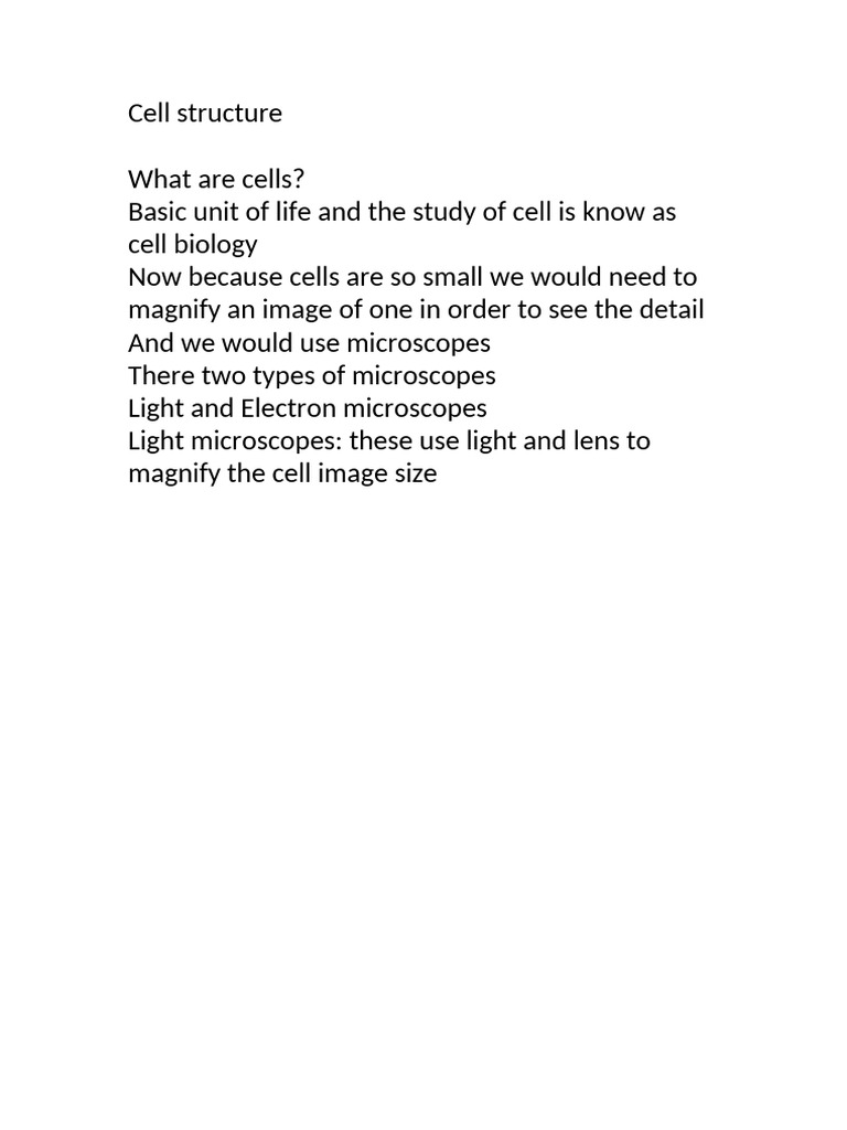 Cell Structure | PDF