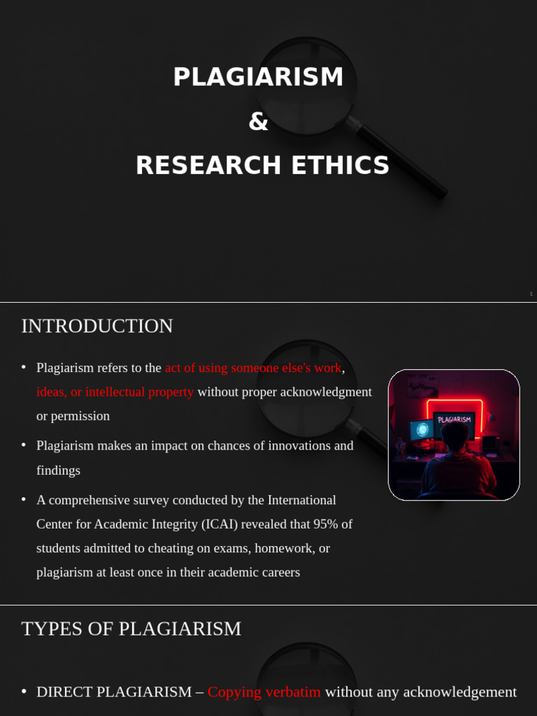 Plagiarism and Research Ethics Overview | PDF | Plagiarism | Thesis