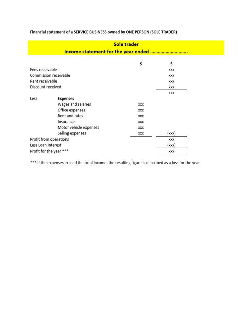 Templates for Basic Income Statement Services Business | PDF