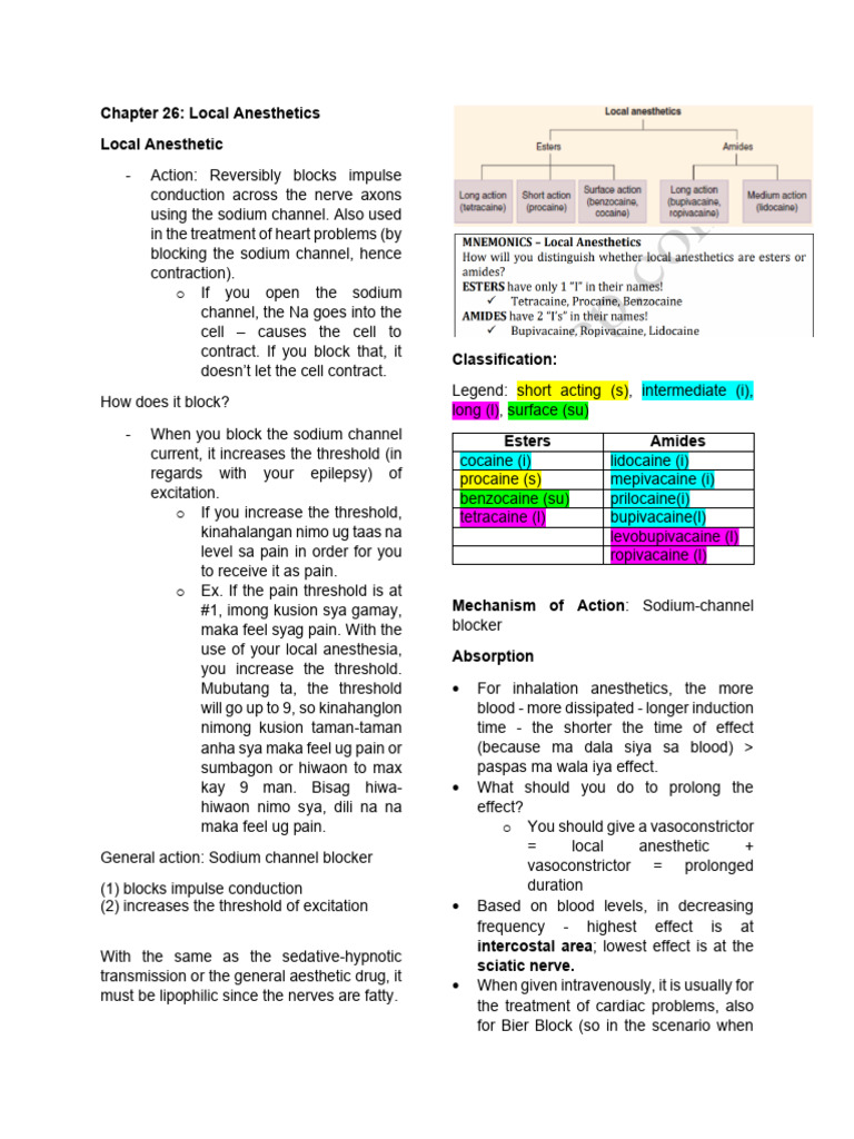 Chapter 26 Local Anesthetics Recorded Lec 2 | PDF | Medical Specialties | Anesthesia
