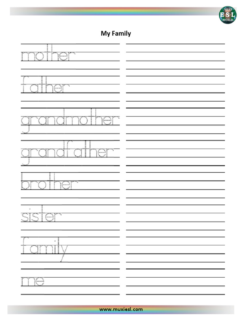 Family Member Tracing and Writing NBCRMZ | PDF