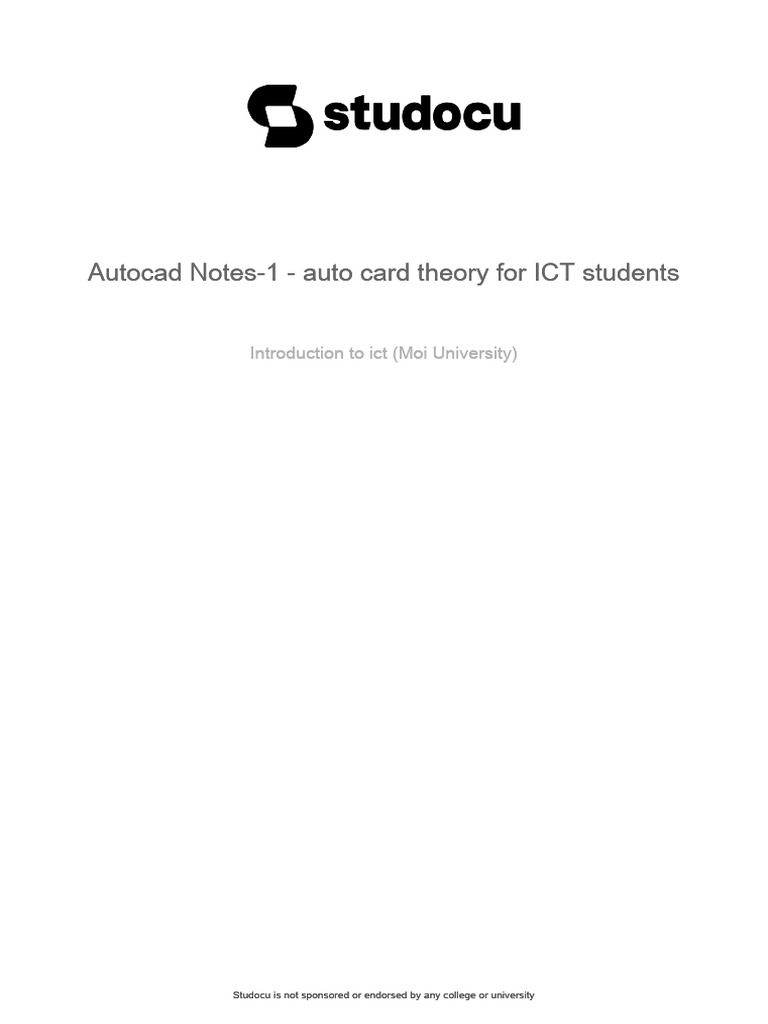 Autocad Notes 1 Auto Card Theory For Ict Students | PDF | Circle | Polygon