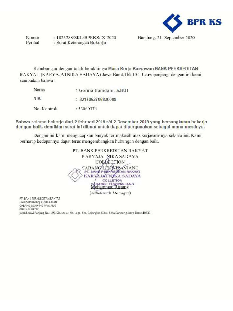 Paklaring BPR Ks | PDF