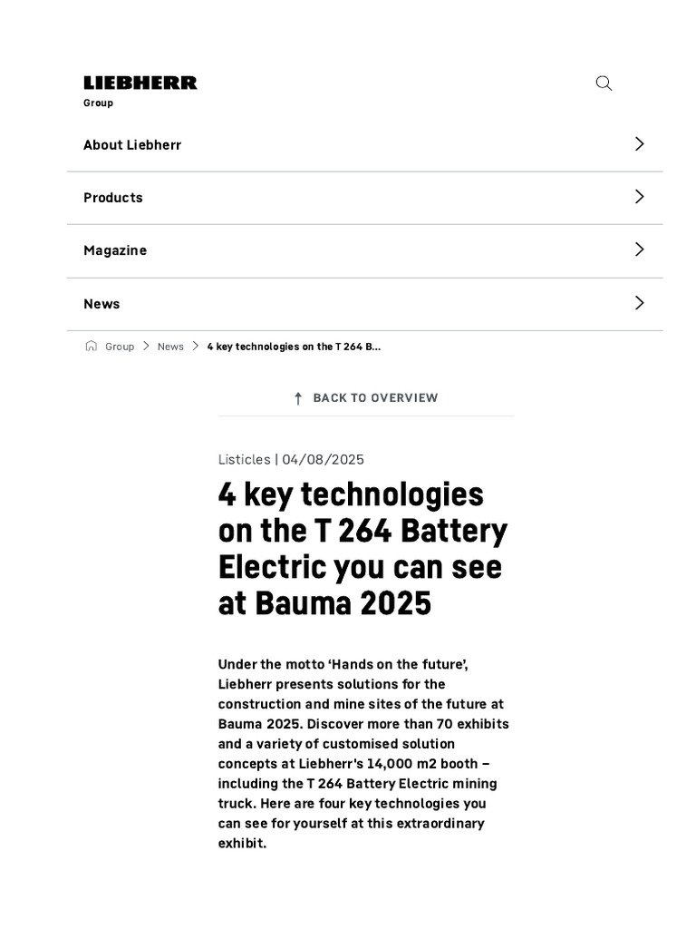 T 264 Battery Electric Innovations at Bauma | PDF | Battery Charger | Truck