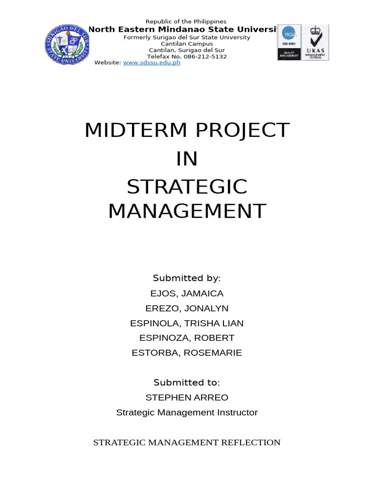 MIDTERM PROJECT G4 Strategic Management | PDF | Strategic Management ...