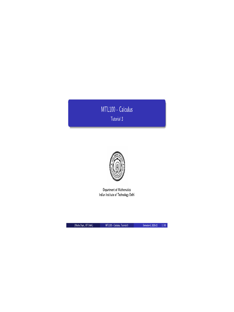 Tutorial Sheet 3 Full Solution | PDF