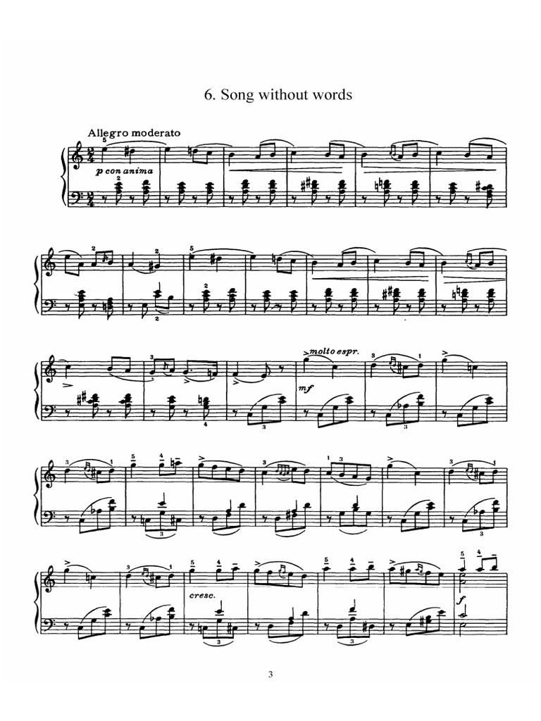 Song Without Words | PDF
