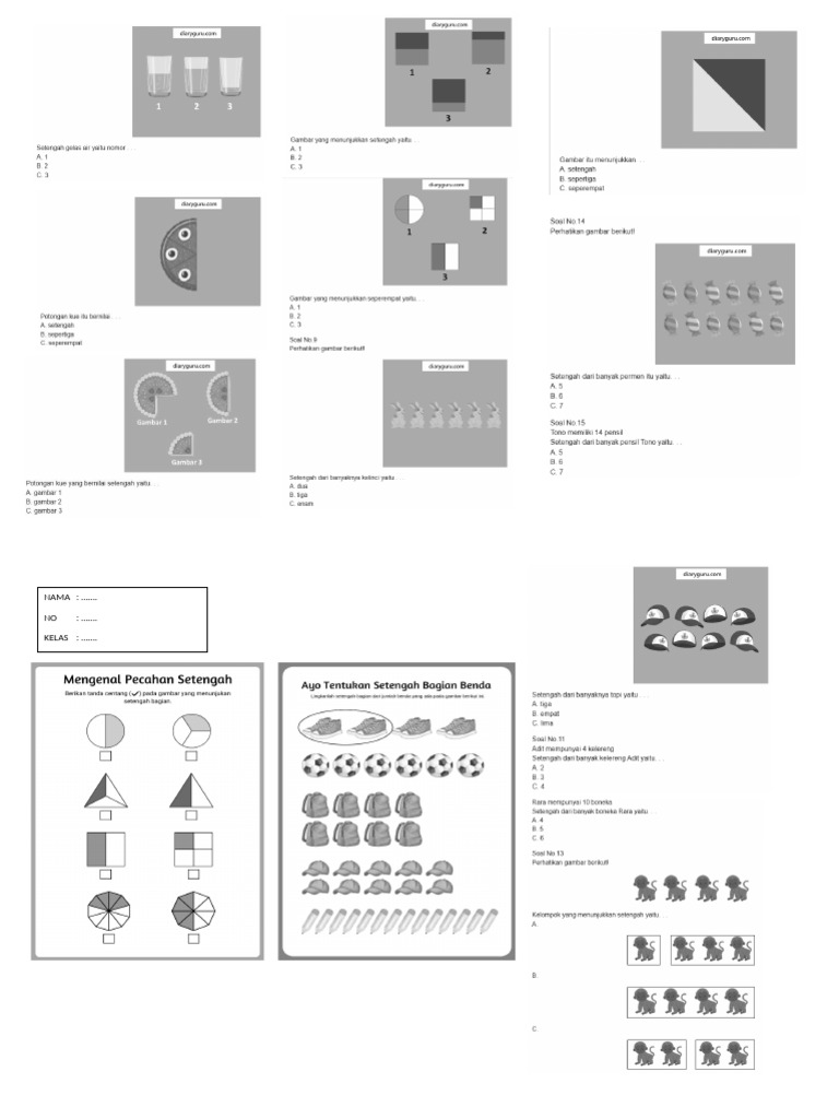 Pecahan Setengah | PDF