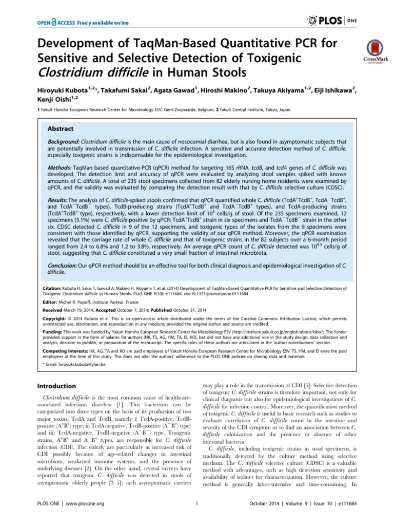 Development of TaqMan-Based Quantitative PCR For Sensitive and ...