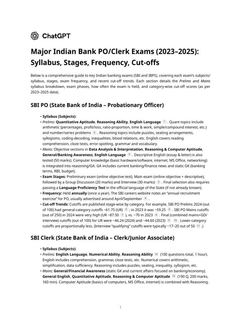 Indian Banking Exam Syllabus 2025 | PDF | English Language | Data