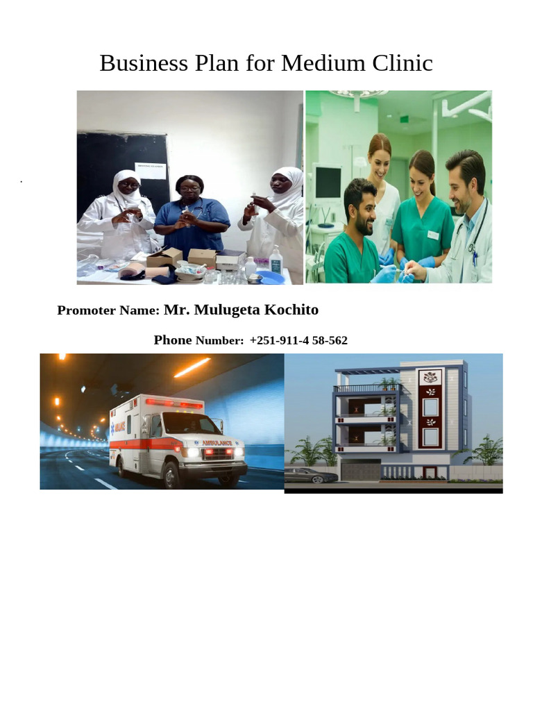 Business Plan For Medium Clinic Cover | PDF