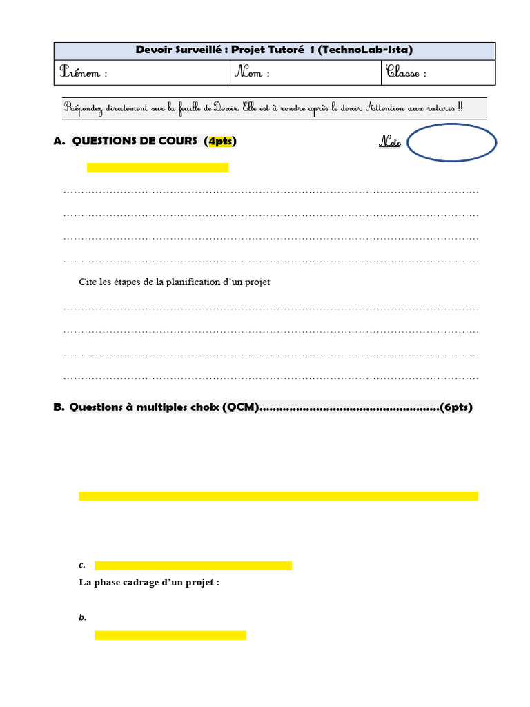 Devoir Projet Tutore1 AP | PDF