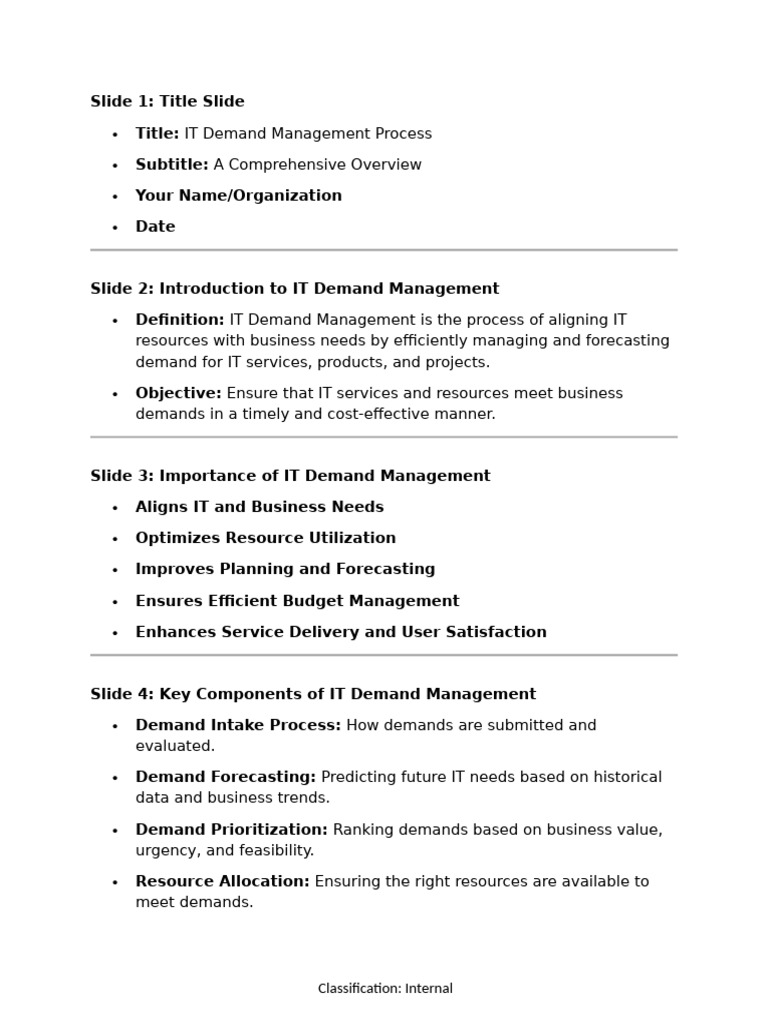 Demand Management Outline | PDF | Forecasting | Return On Investment