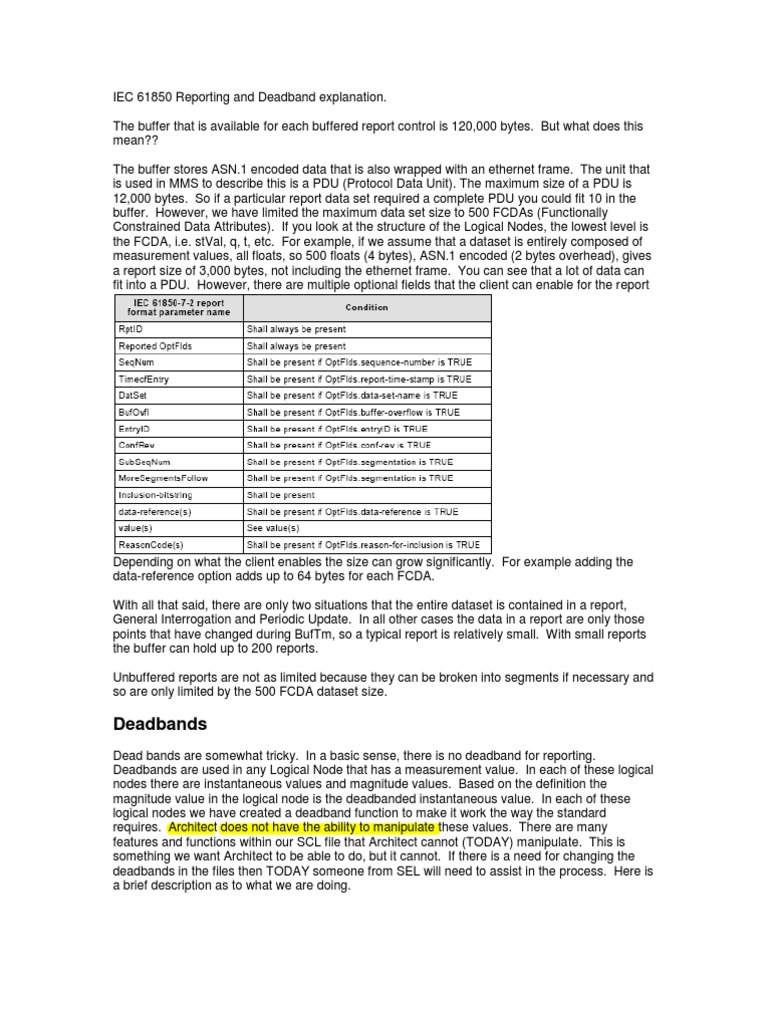 IEC 61850 Reporting and Deadband Explanation | PDF | Byte | Computer Data