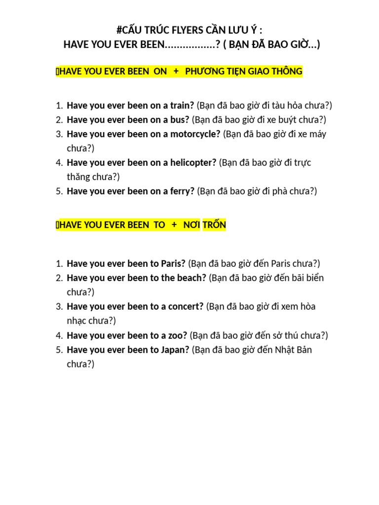 Have You Ever Been On | PDF