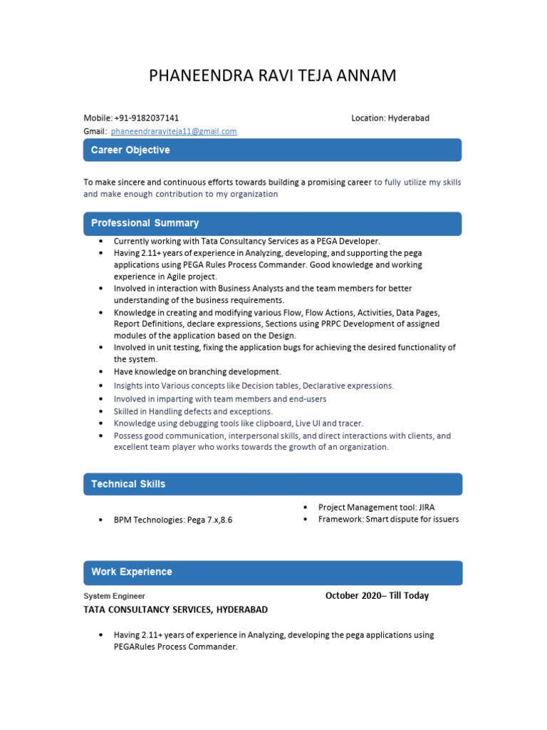 Phaneendra Ravi Teja Annam Resume | PDF | Software Development Process ...