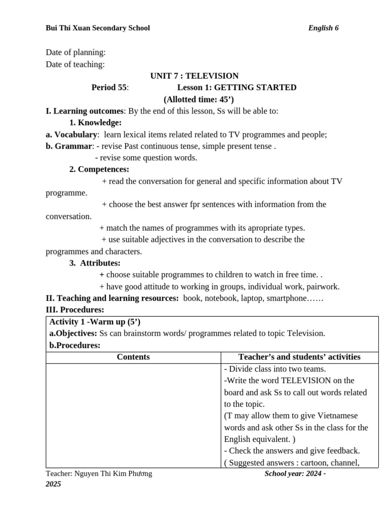 Lesson Plan 6 HK 2 | PDF | English Language | Question