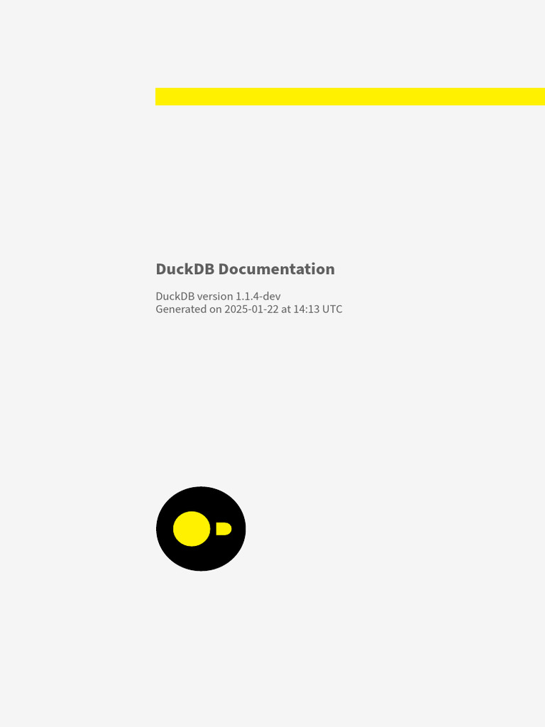 Duckdb Docs | PDF | Information Retrieval | Information Technology
