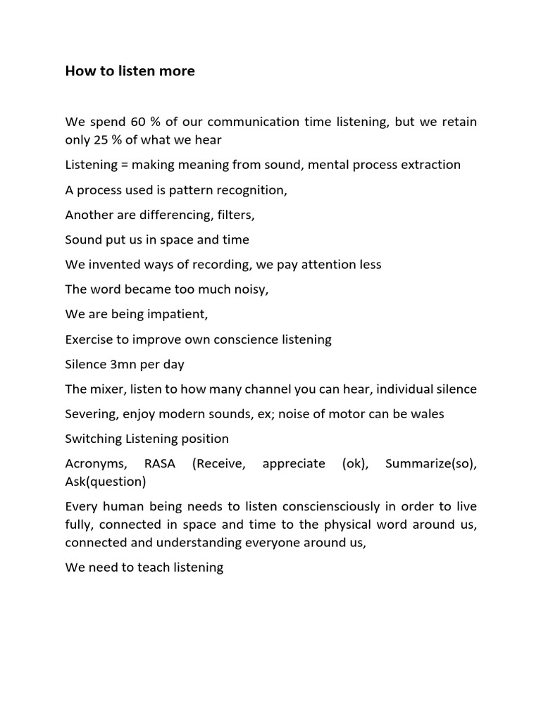 The Importance of Listenning | PDF