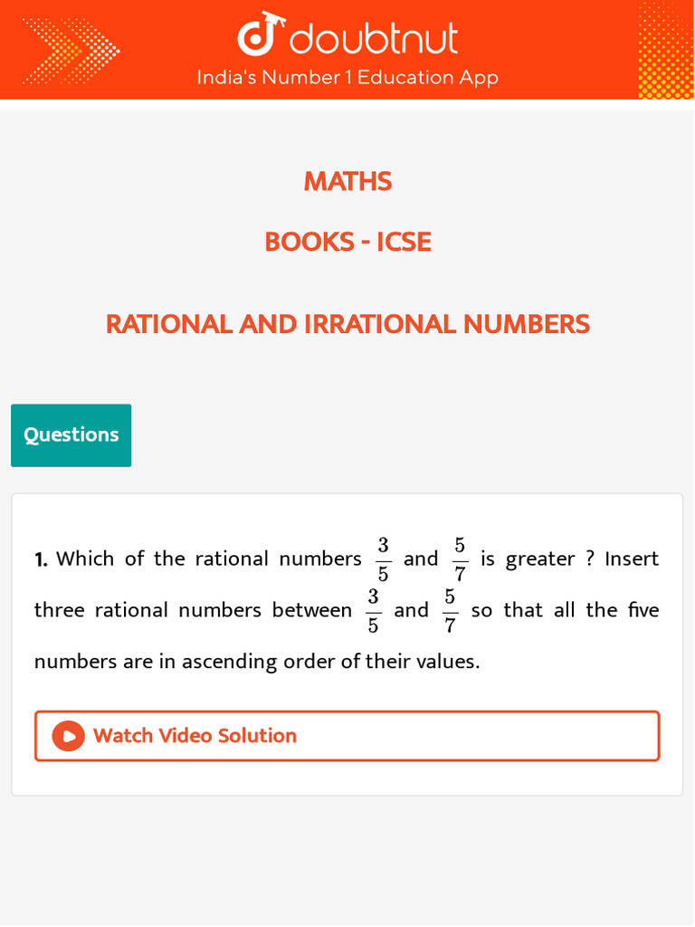 Books Doubtnut Question Bank | PDF | Numbers | Rational Number
