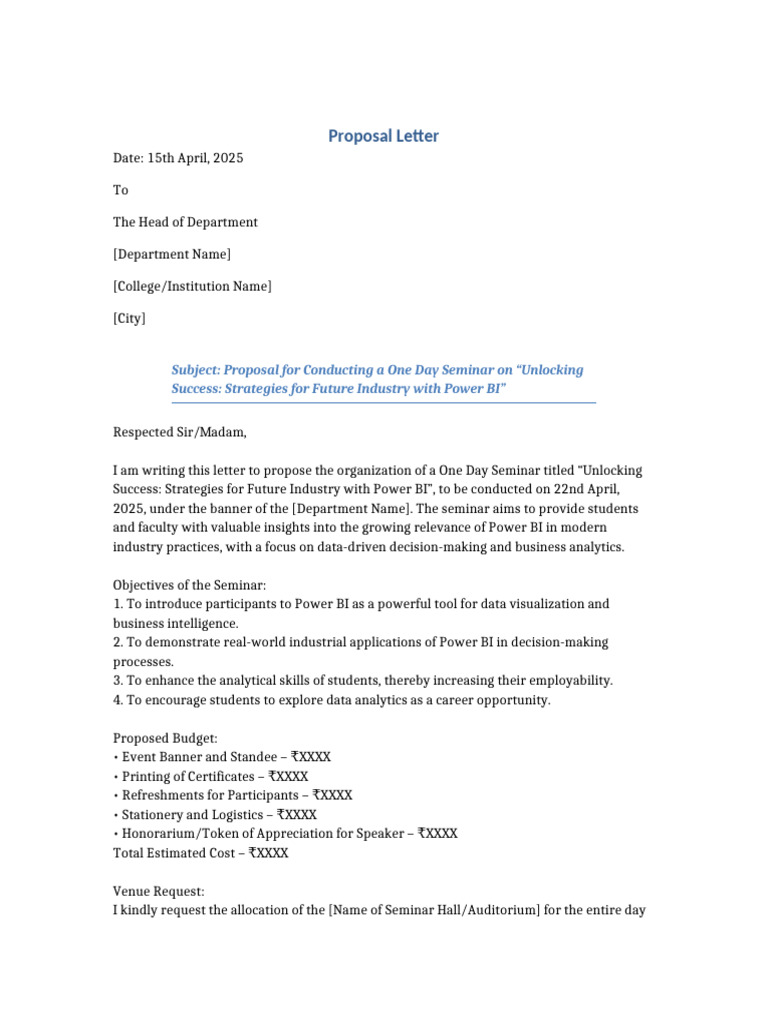 Proposal Letter Sanjib Ghosh PowerBI | PDF