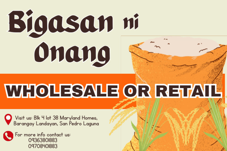 Brown and Orange Bigasan Store Open Hours Corflute SIgn | PDF