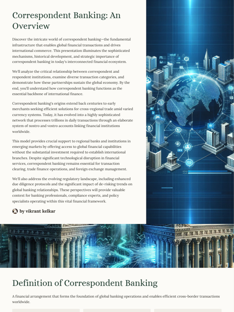 5 Correspondent Banking An Overview | PDF | Banks | Wire Transfer