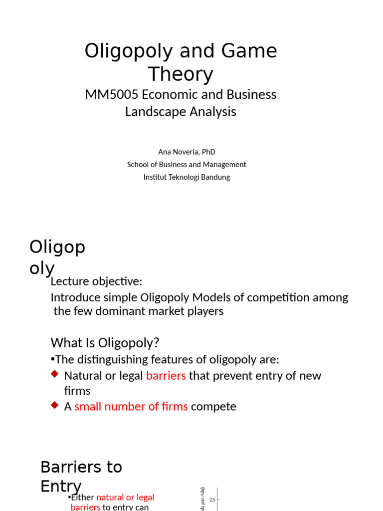Oligopoly and Game Theory | PDF | Oligopoly | Demand