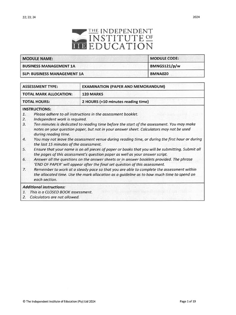 BMNG5121 Sitting 3 | PDF