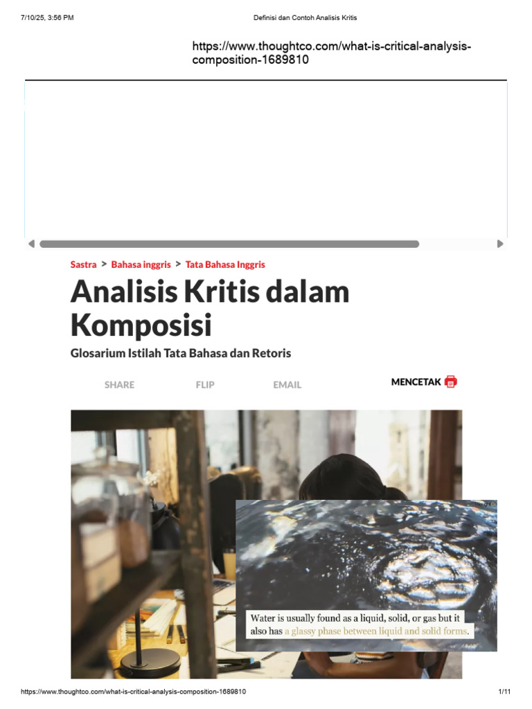 Definisi Dan Contoh Analisis Kritis | PDF