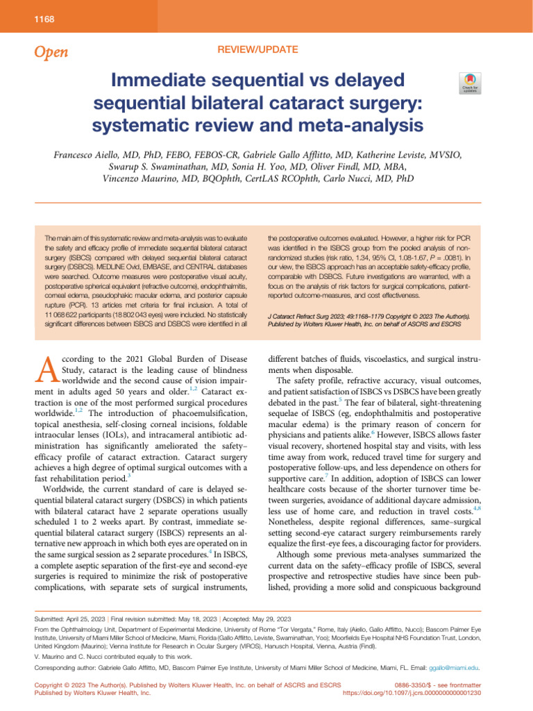 Immediate Sequential Vs Delayed Sequential.14 | PDF | Ophthalmology ...