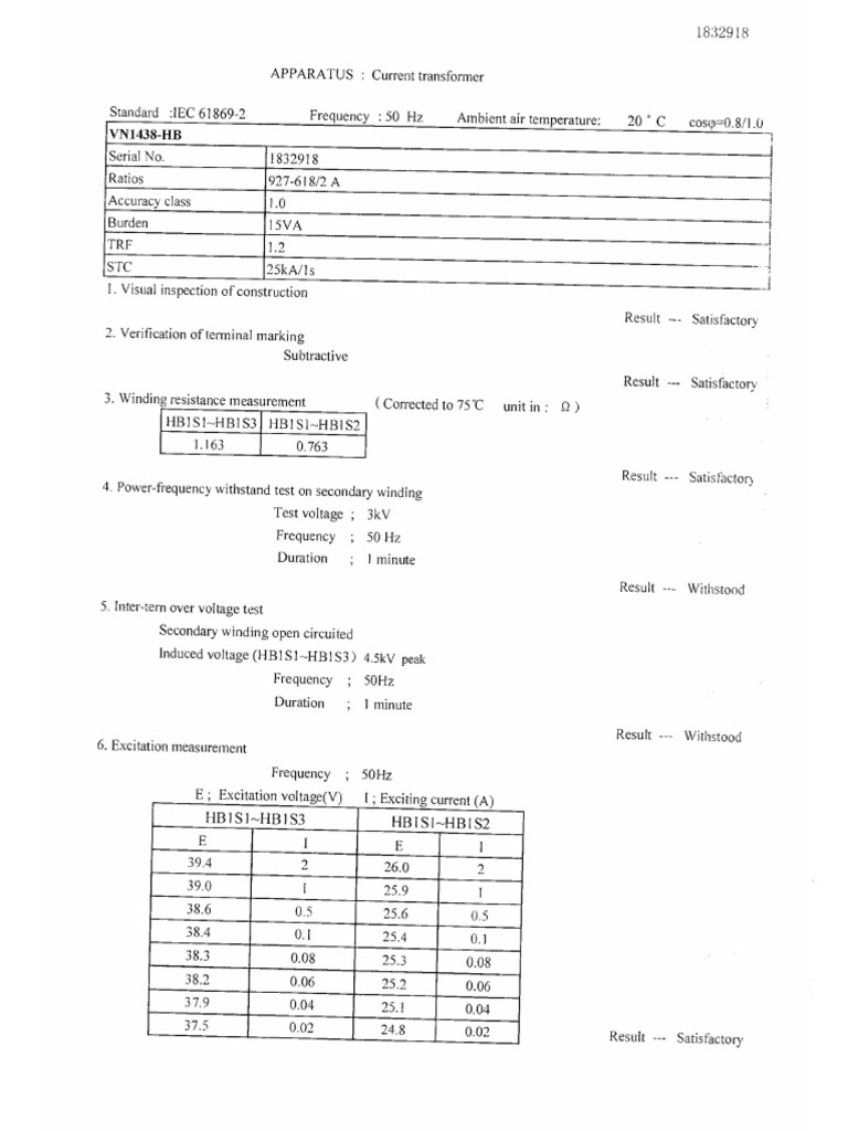 1438-BCT Test Certificate | PDF