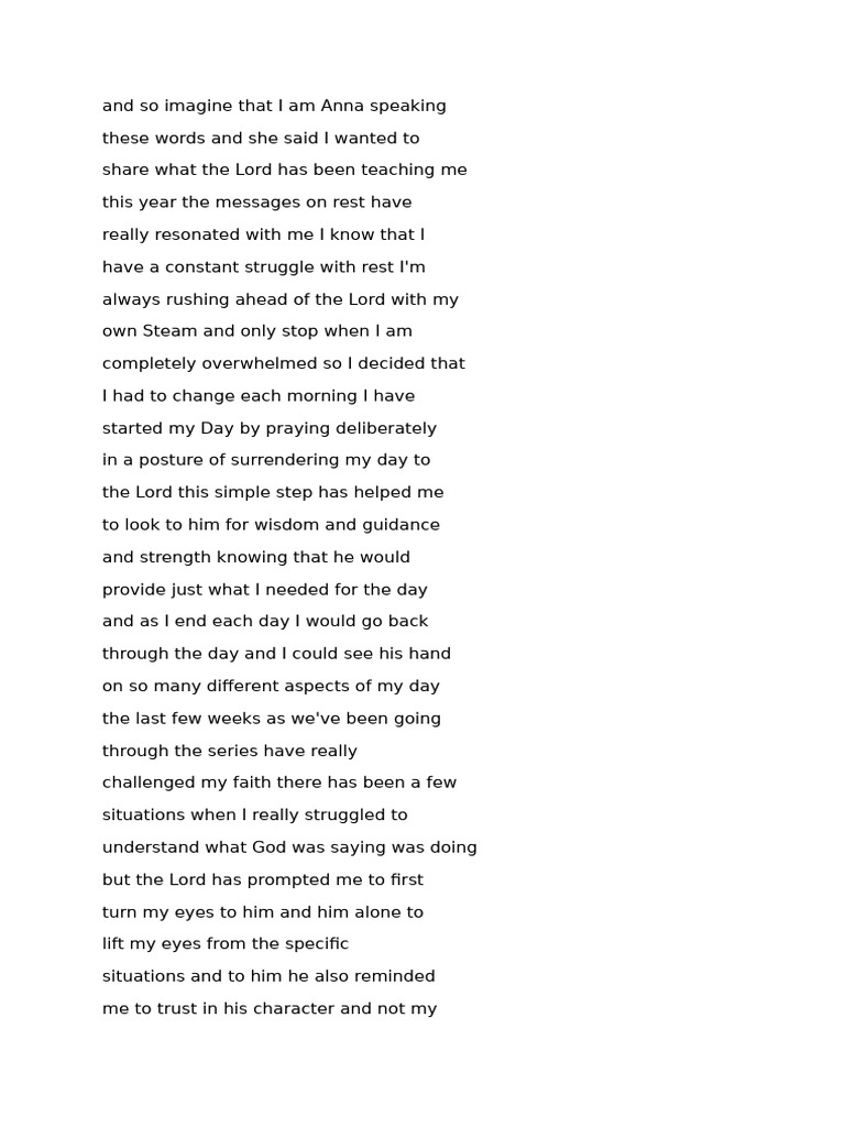 And So Imagine That I Am Anna Speaking | PDF | Jesus | Sarah