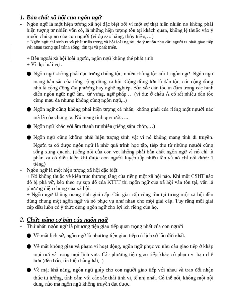 ĐỀ CƯƠNG DLNN | PDF