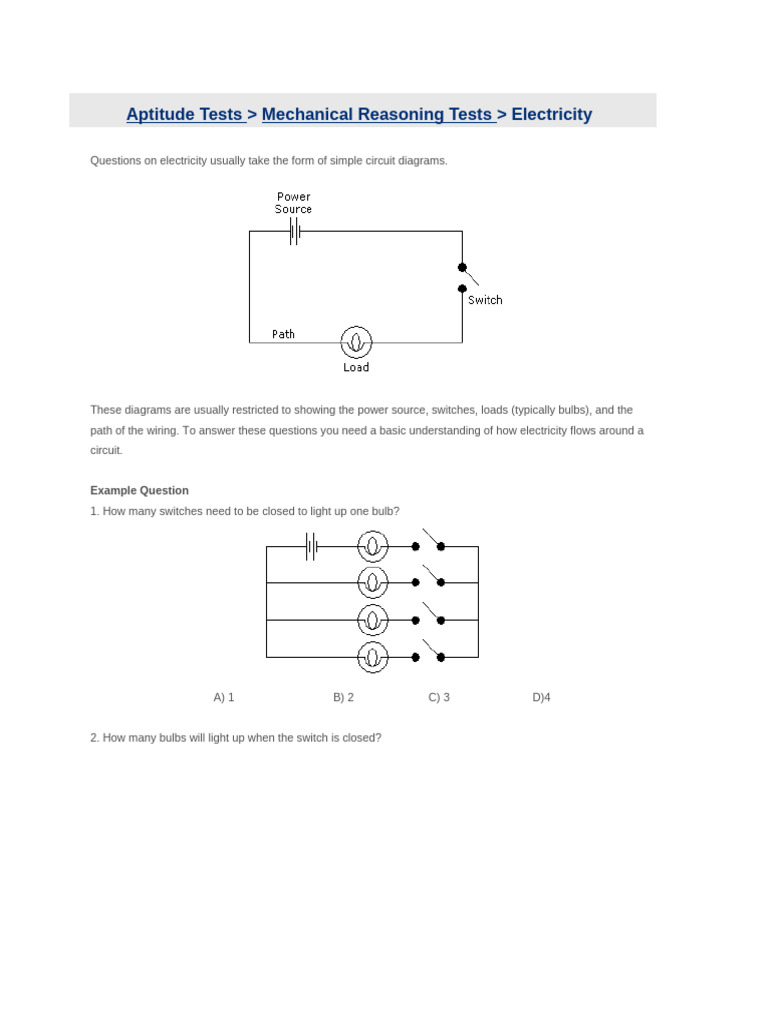 Aptitude Tests Electrical | PDF