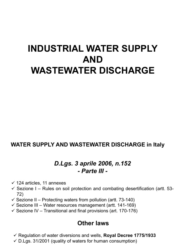 04-Industrial Water Supply and Wastewater Discharge | PDF | Water ...