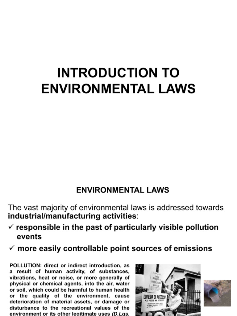 Overview of Italian Environmental Laws | PDF | Environmental Law | Air ...
