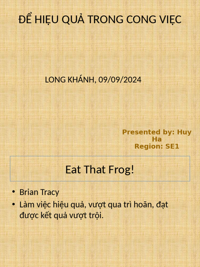 Eat That Frog Summary | PDF
