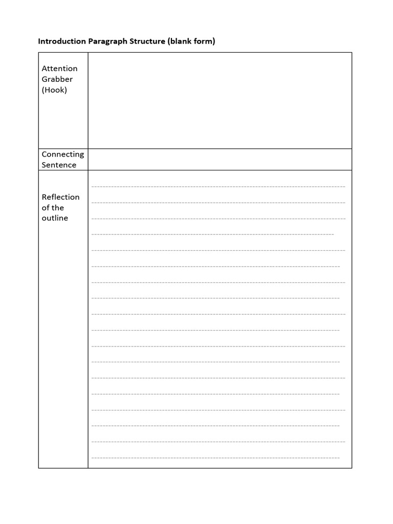Introduction Paragraph Template | PDF