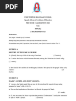 Uace Divinity Paper 2 | PDF | Jesus | Paul The Apostle