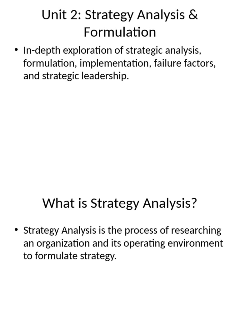 Strategy Analysis and Formulation Guide | PDF | Strategic Management ...