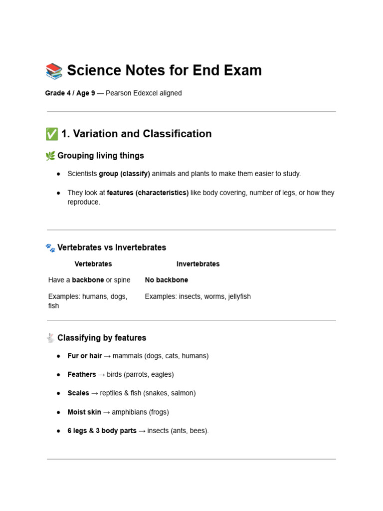 Pearson Edexcel Grade 4 Science Questions | PDF | Plants | Foods
