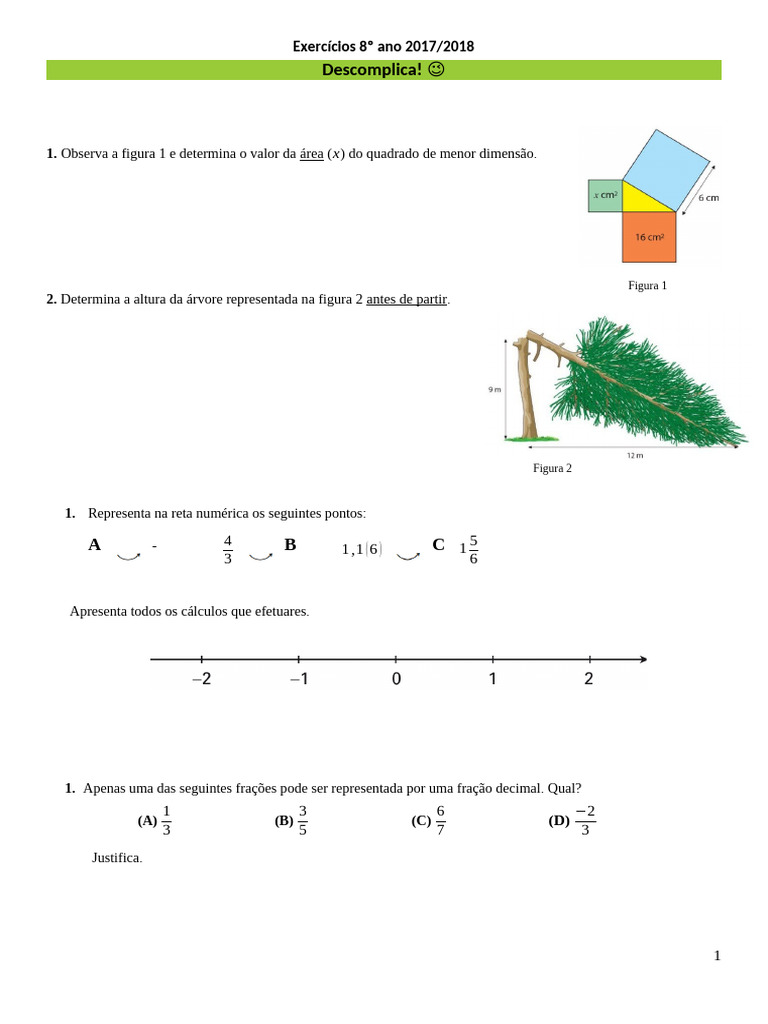 Exercícios 8ano Afonso Rubem Maria | PDF | Número racional | Números