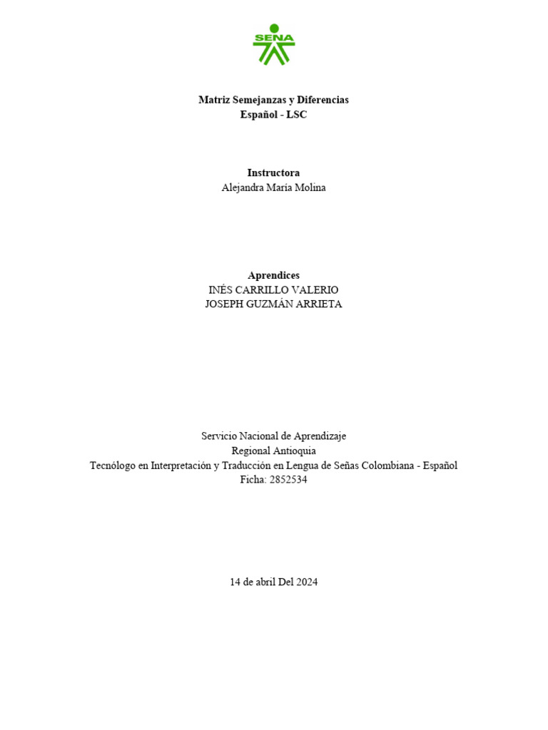 Semejanzas y Diferencias: Español vs LSC | PDF | Palabra | Comunicación