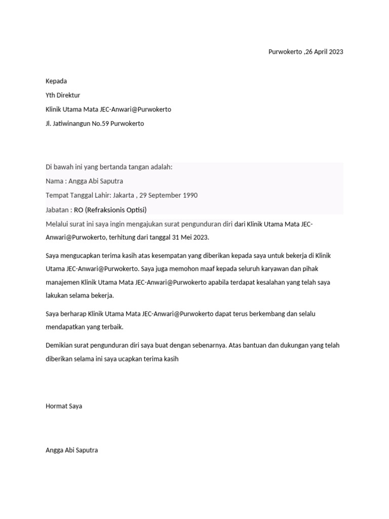 Surat Resign | PDF